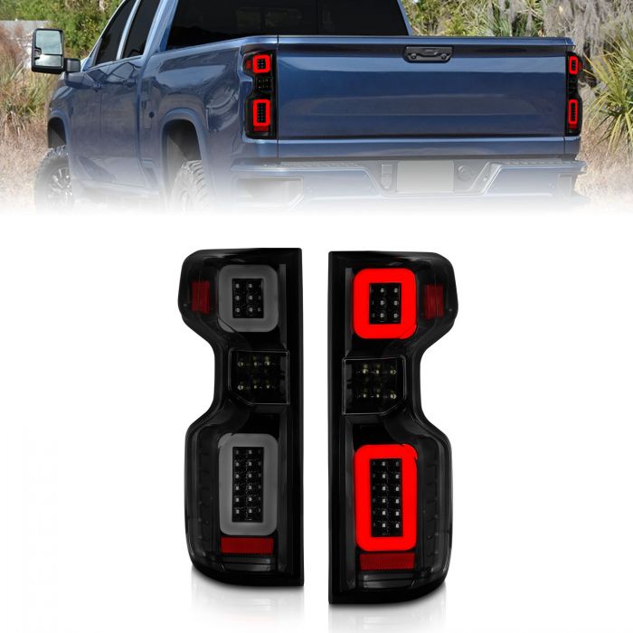 ANZO - 2019-2021 CHEVROLET SILVERADO 1500 FULL LED TAILLIGHT BLACK HOU ...